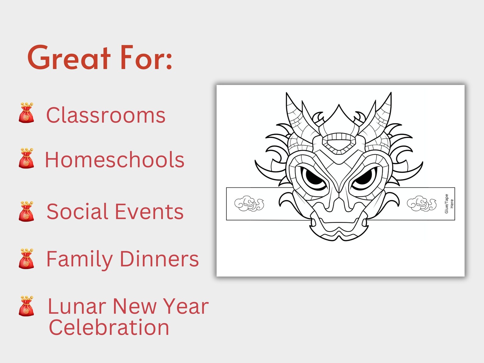 Year of the Dragon Paper Crown Craft, Lunar New Year Dragon Craft ...