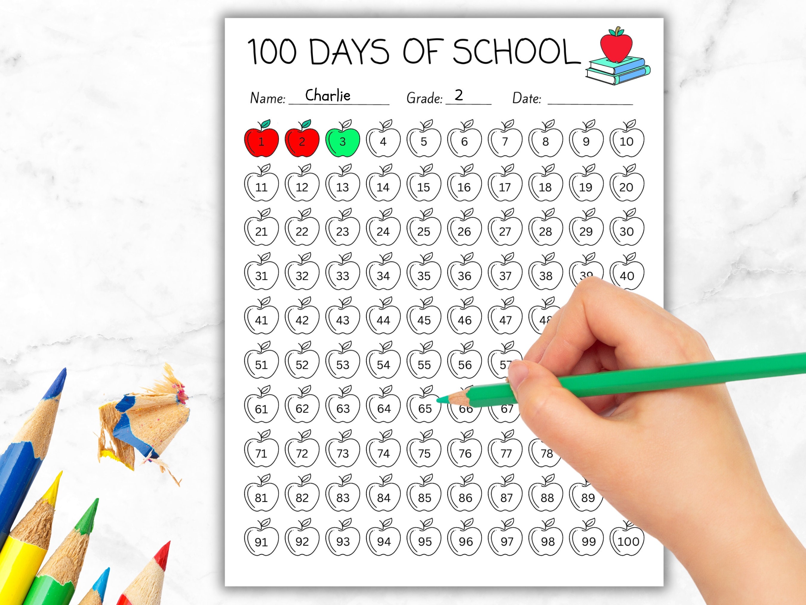 100 Days of School Printable Tracker, 100th Day of School Countdown ...