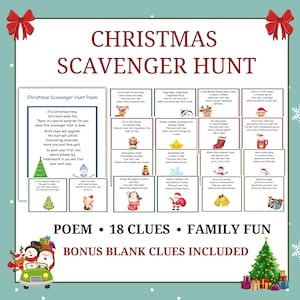 Christmas Scavenger Hunt Printable, Indoor Christmas Treasure Hunt ...