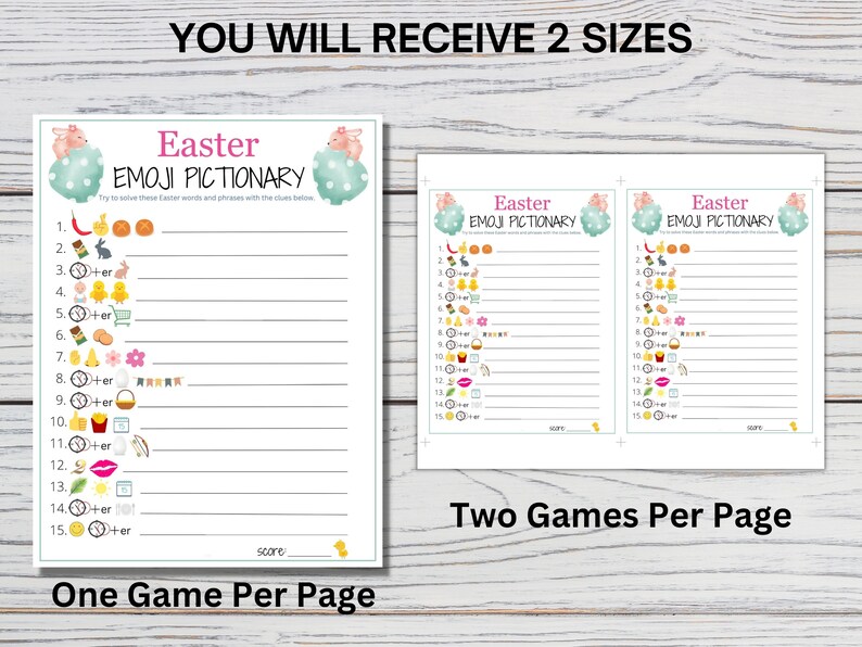 Easter Emoji Pictionary, Printable Easter Games, Easter Party Games ...