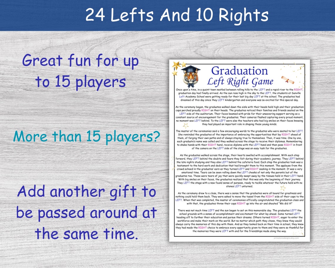 Graduation Game, Left Right Game, Graduation Party Ideas, Class of 2025 ...