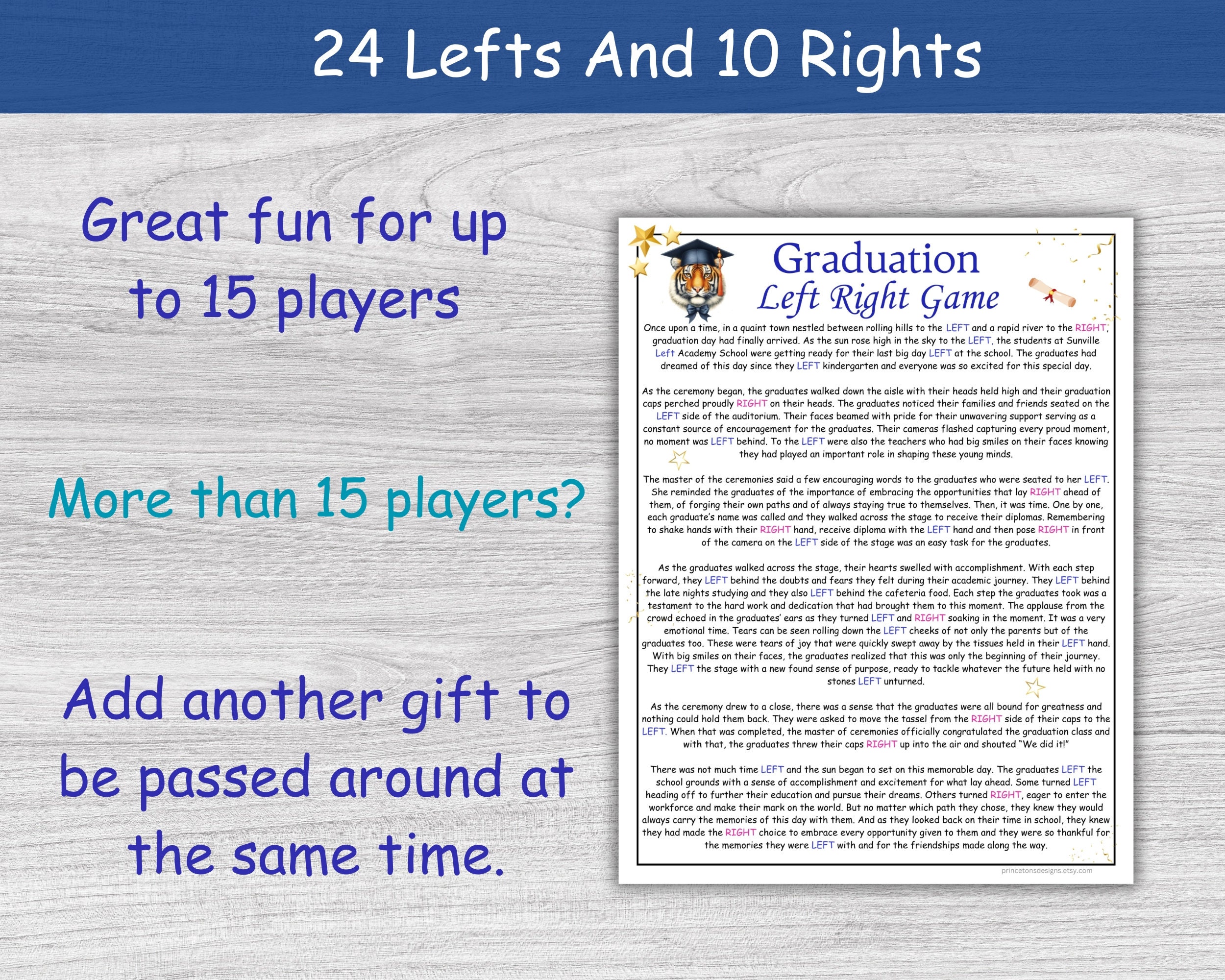 Graduation Game, Left Right Game, Graduation Party Ideas, Class of 2025 ...