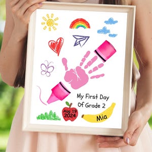 First Day of School Handprint Art Bundle, Back to School Printable ...
