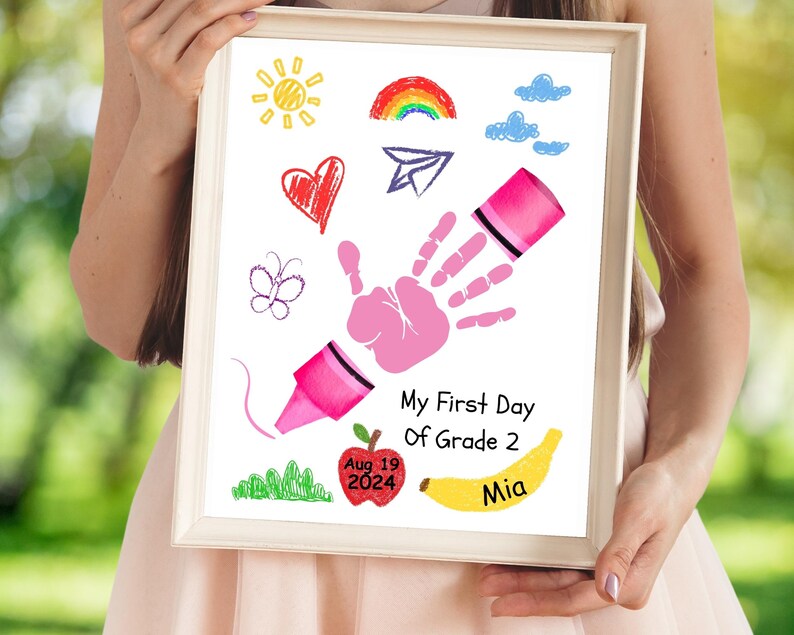 First Day of School Handprint Art Bundle, Back to School Printable ...