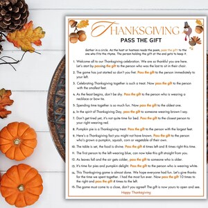 Thanksgiving Pass the Gift Game, Thanksgiving Games Printable, Left ...