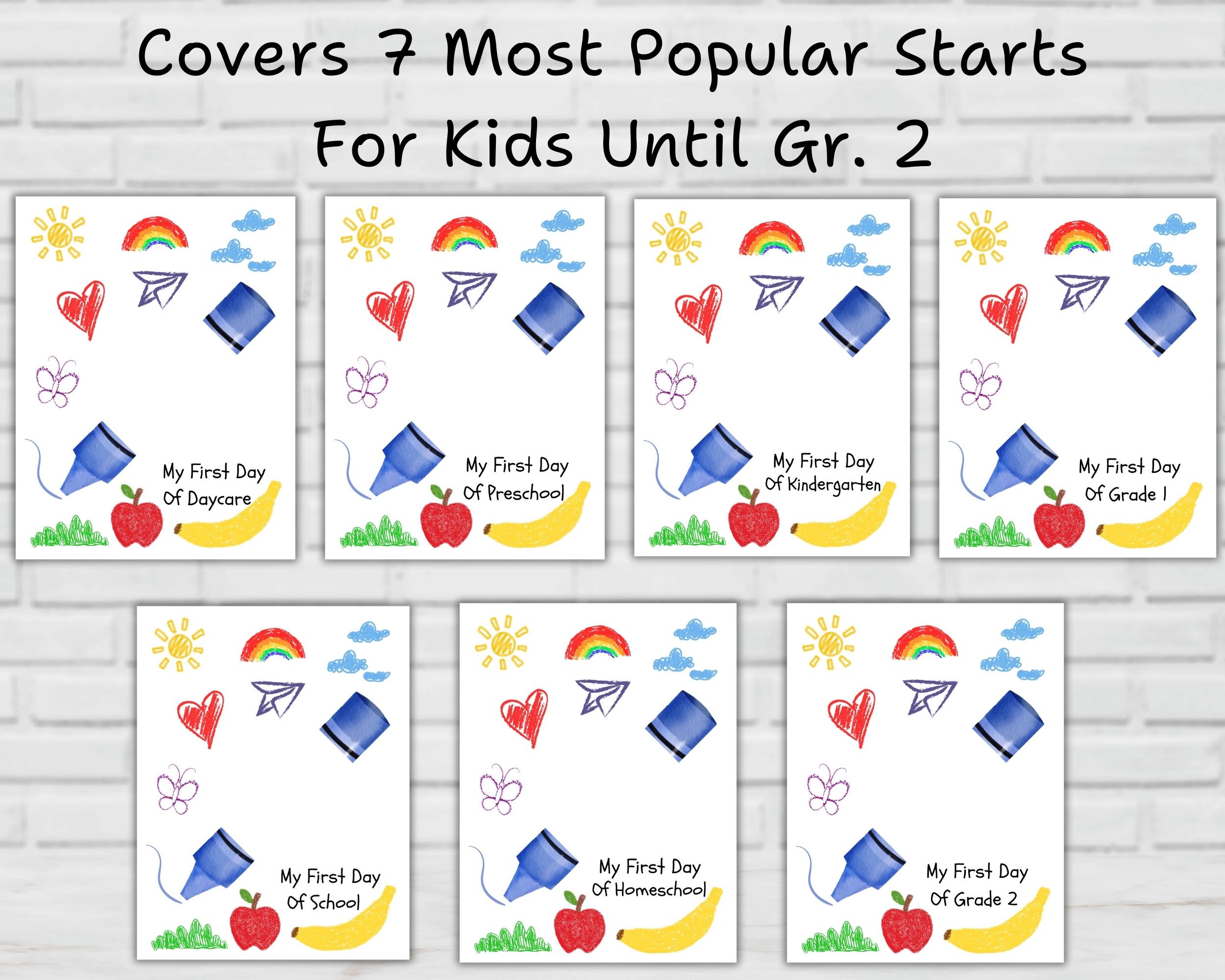 First Day of School Handprint Art Bundle, Back to School Printable ...