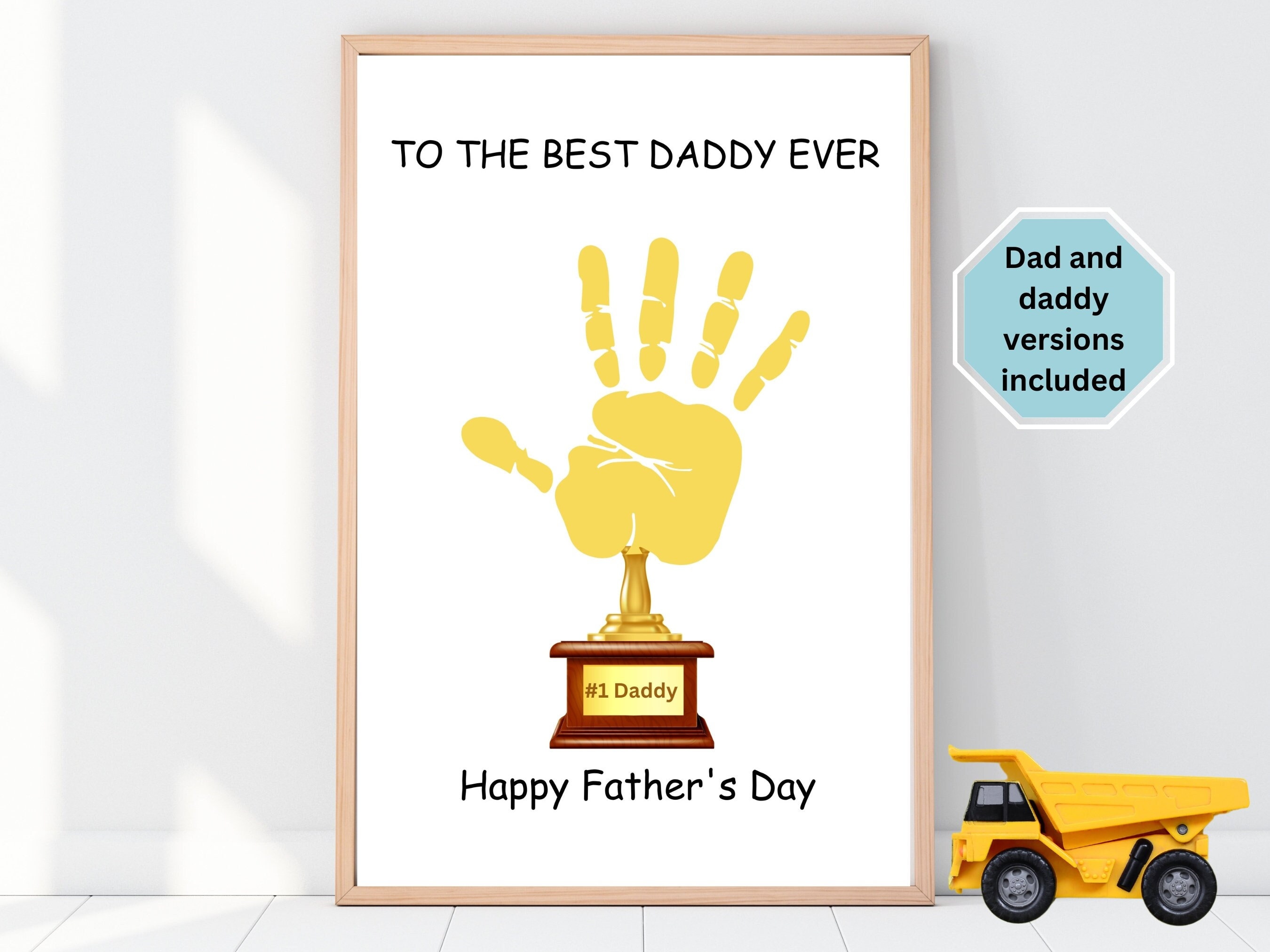 Father's Day Handprint Craft Printable Trophy Fathers Day - Etsy
