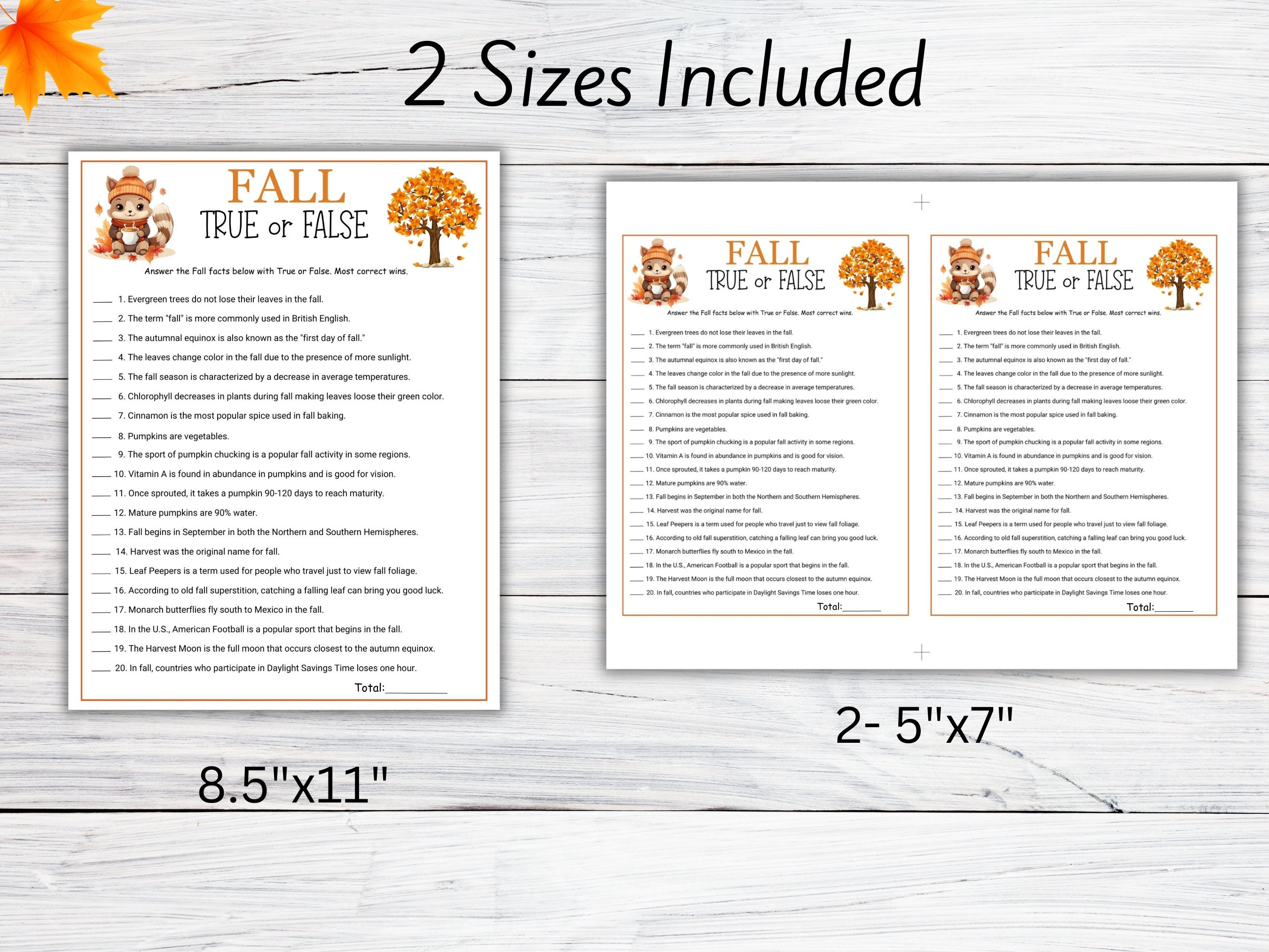Fall Trivia Game, Printable Fall Trivia Games, Printable Autumn Games ...