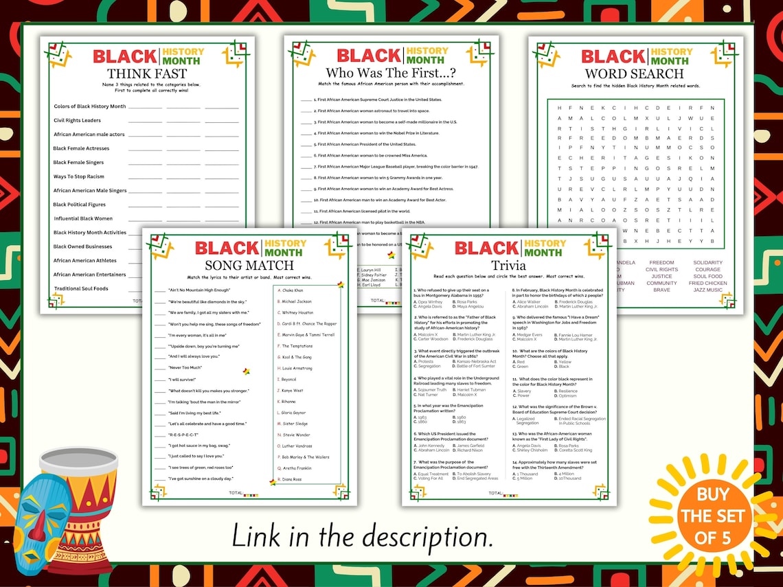 Black History Month Trivia, Black History Trivia, African American ...