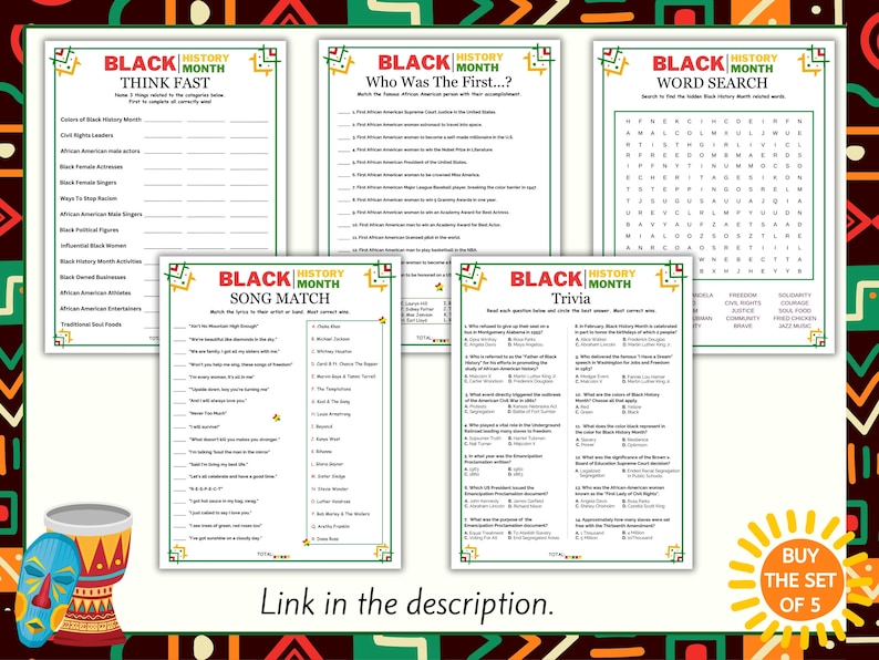 Black History Month Trivia, Black History Trivia, African American ...