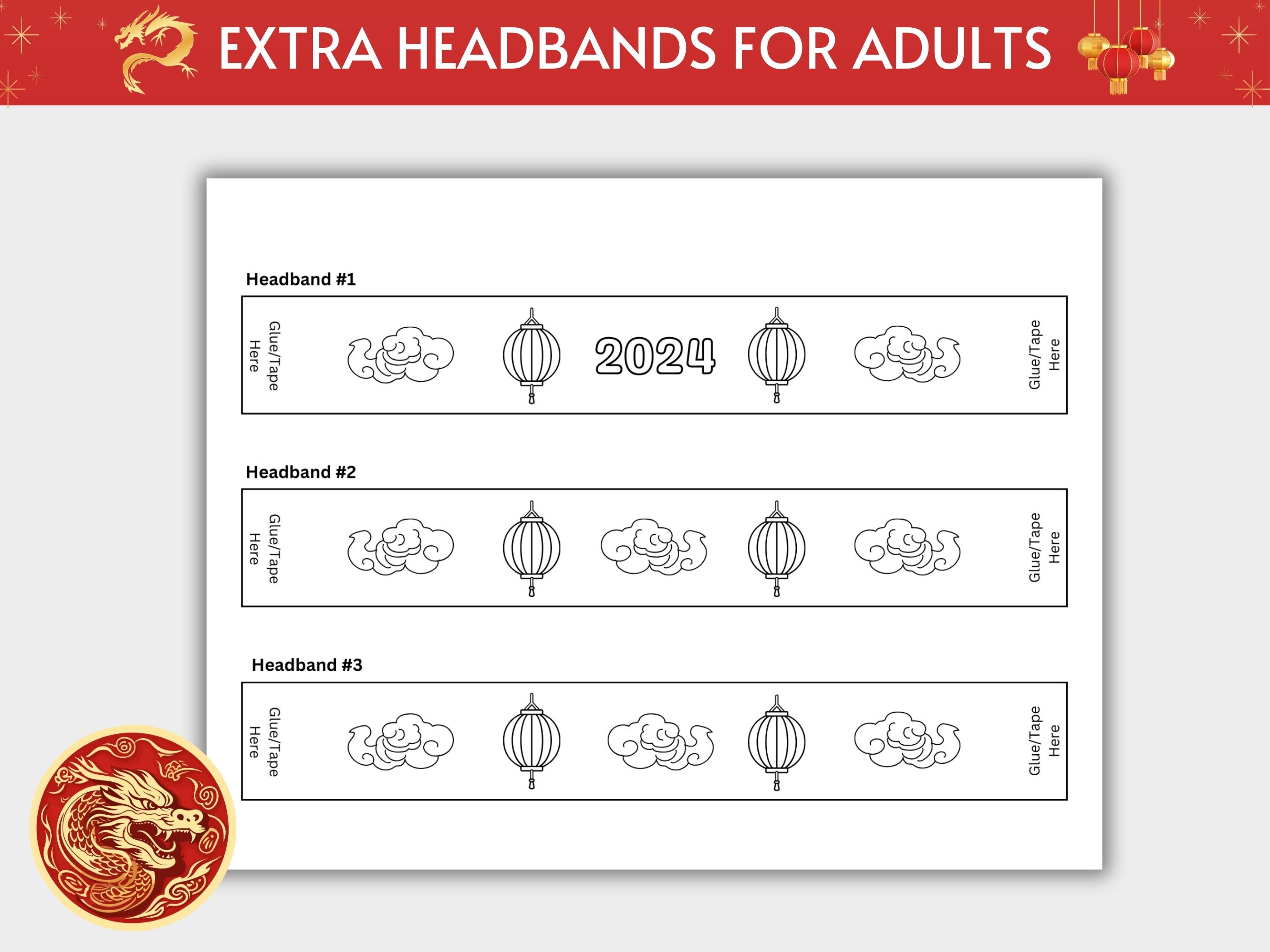 Year of the Dragon Paper Crown Craft, Lunar New Year Dragon Craft ...