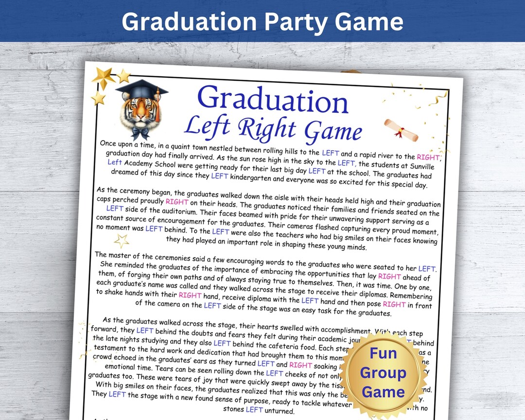 Graduation Game, Left Right Game, Graduation Party Ideas, Class of 2025 ...