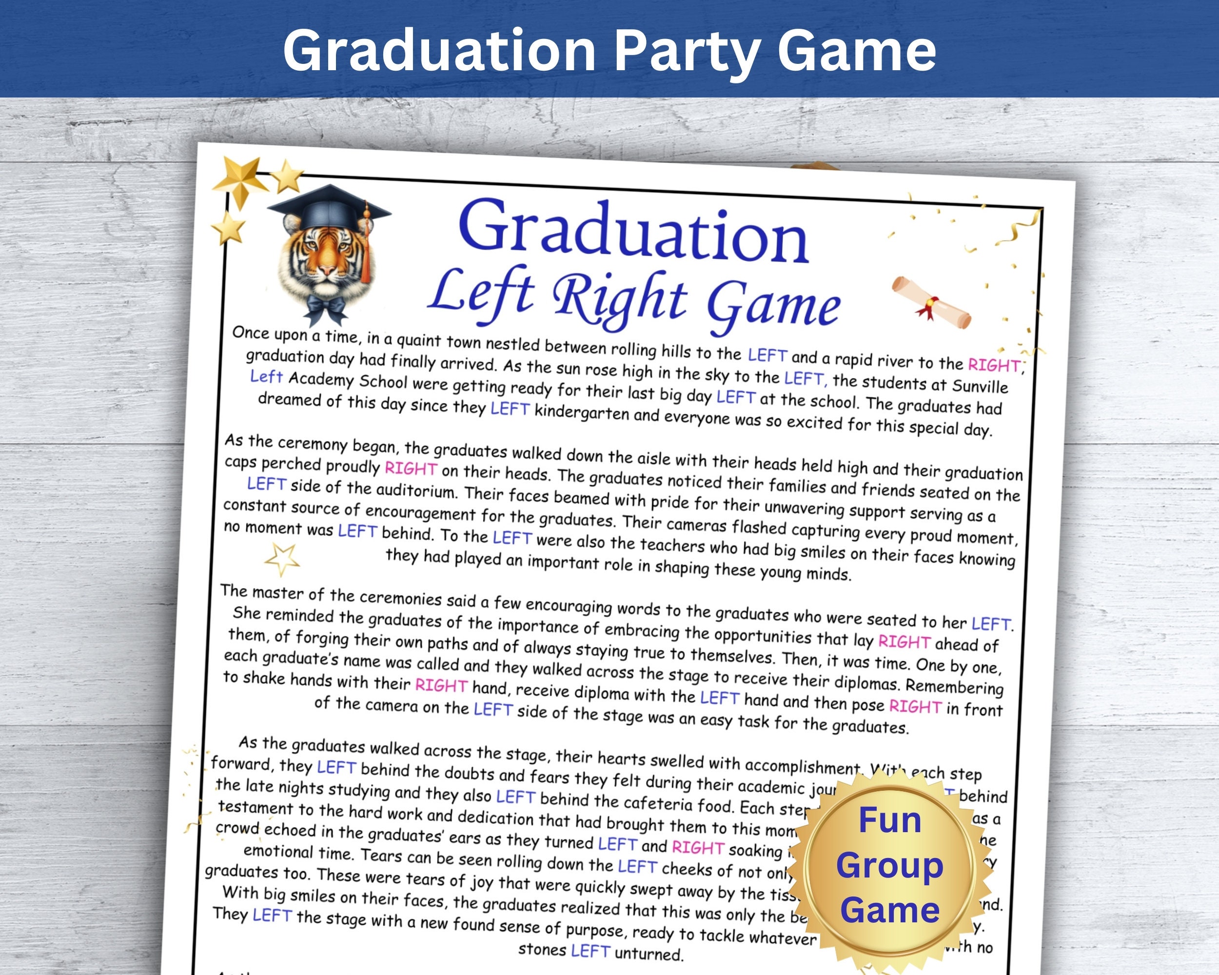 Graduation Game, Left Right Game, Graduation Party Ideas, Class of 2025 ...