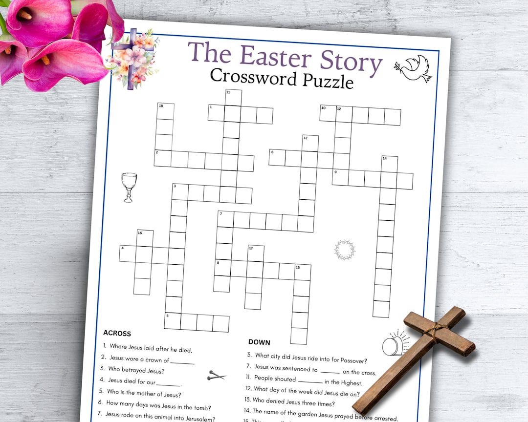 Christian Easter Crossword Puzzle Easter Games Printable Holy Week ...