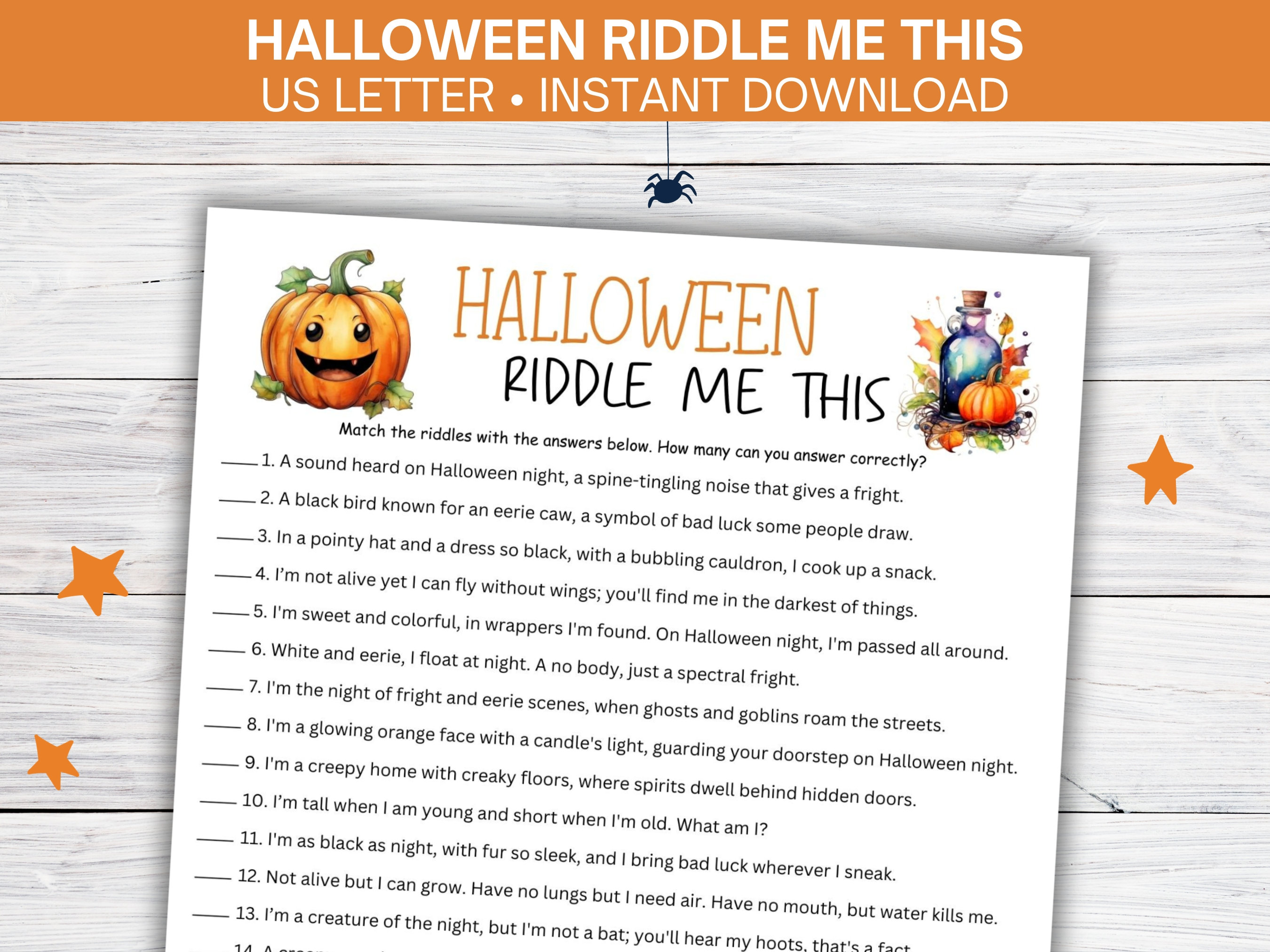 Halloween Riddle Me This, Halloween Trivia Game, Halloween Riddles ...