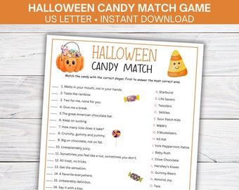 Halloween Candy Match-printable Halloween Game-candy - Etsy