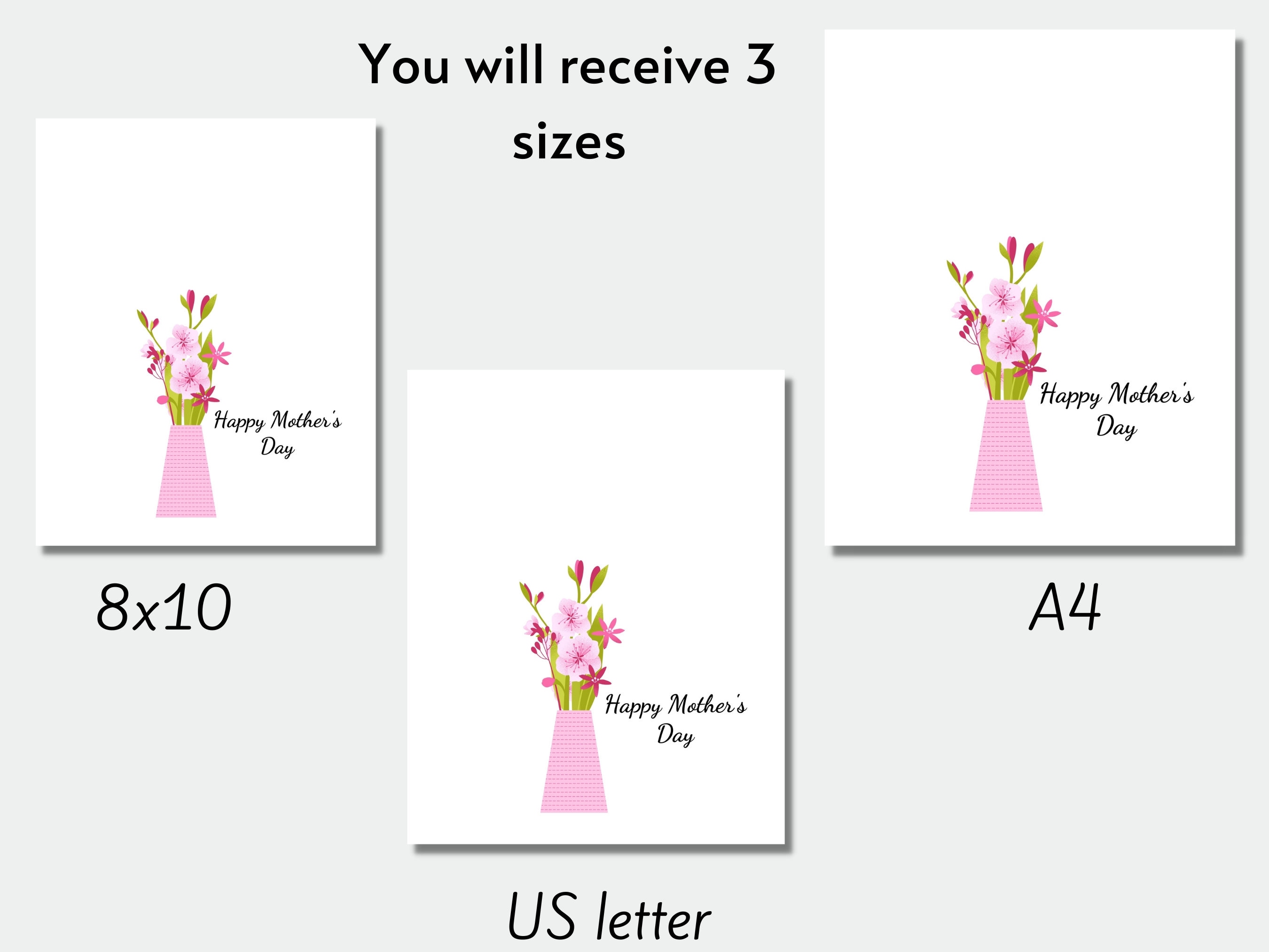 Mothers Day Handprint Art Printable Gift for Mom Mommy Grandma Aunt ...