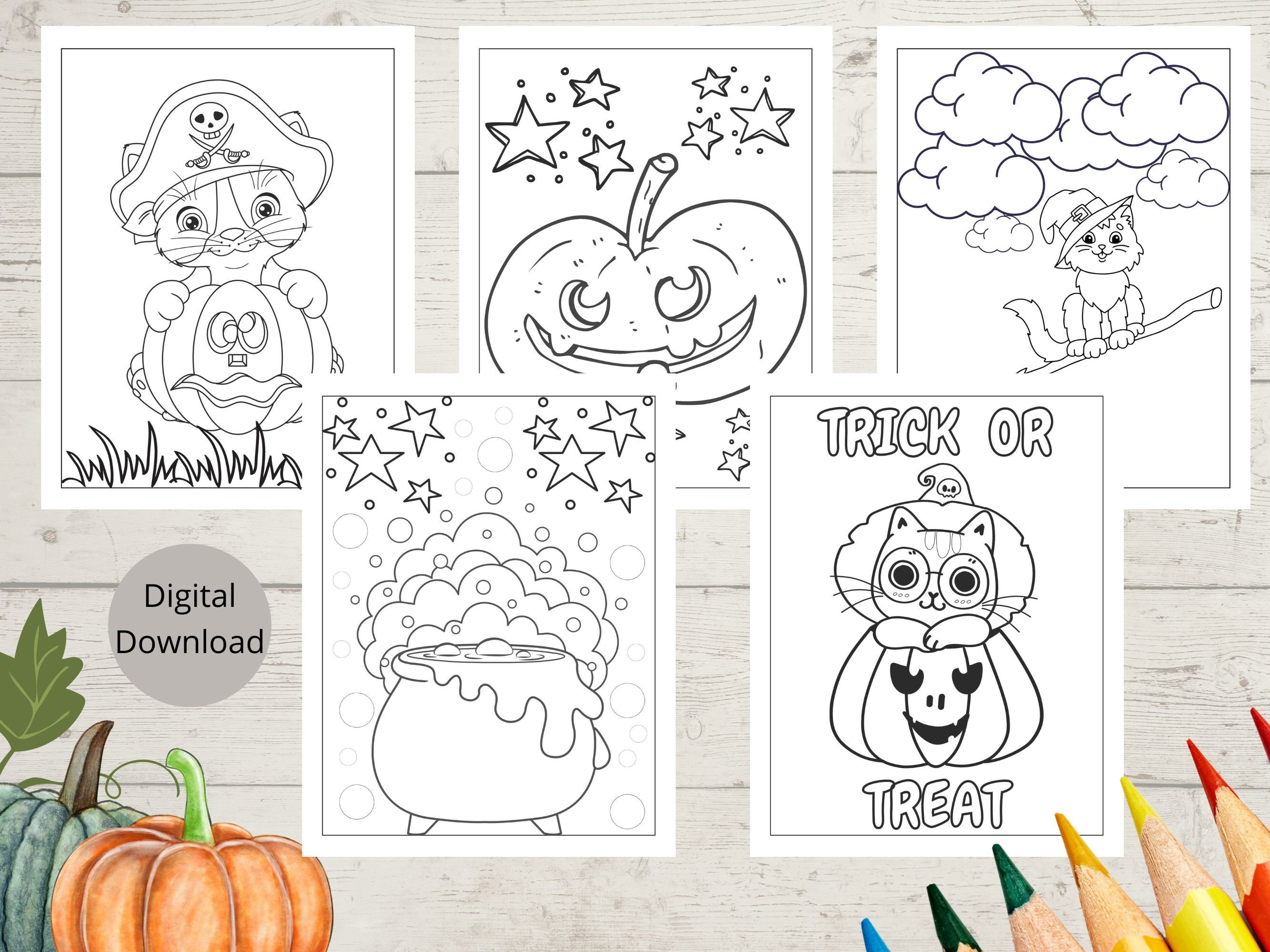 Halloween Coloring Pages Halloween Activity Printable - Etsy Canada