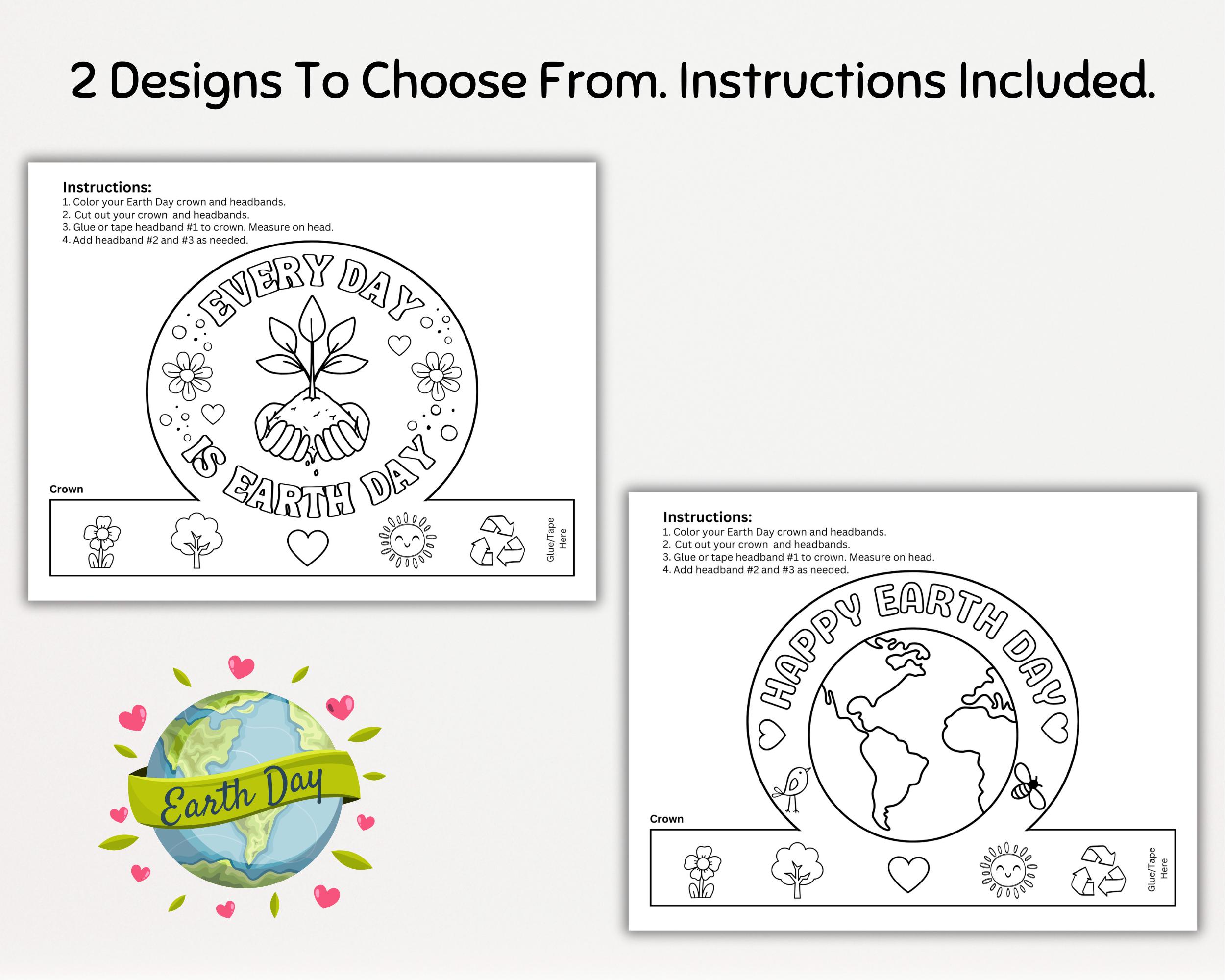 Earth Day Craft, Earth Day Paper Crown Hat, Earth Day Printable ...
