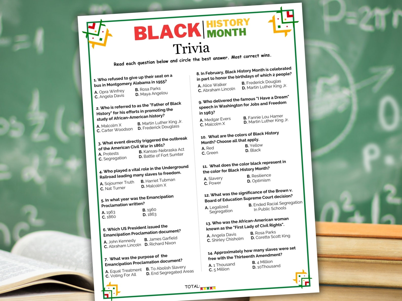 Black History Month Trivia, Black History Trivia, African American ...