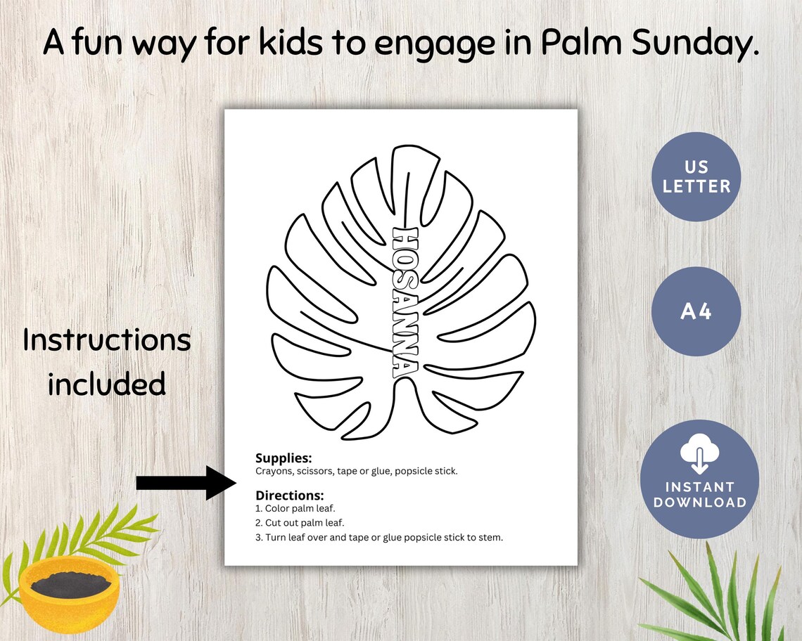 Palm Sunday Craft, Sunday School Craft, Palm Sunday Activity, Palm ...
