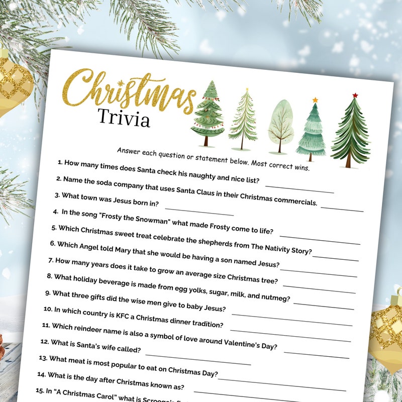 Christmas Trivia for Work - Etsy