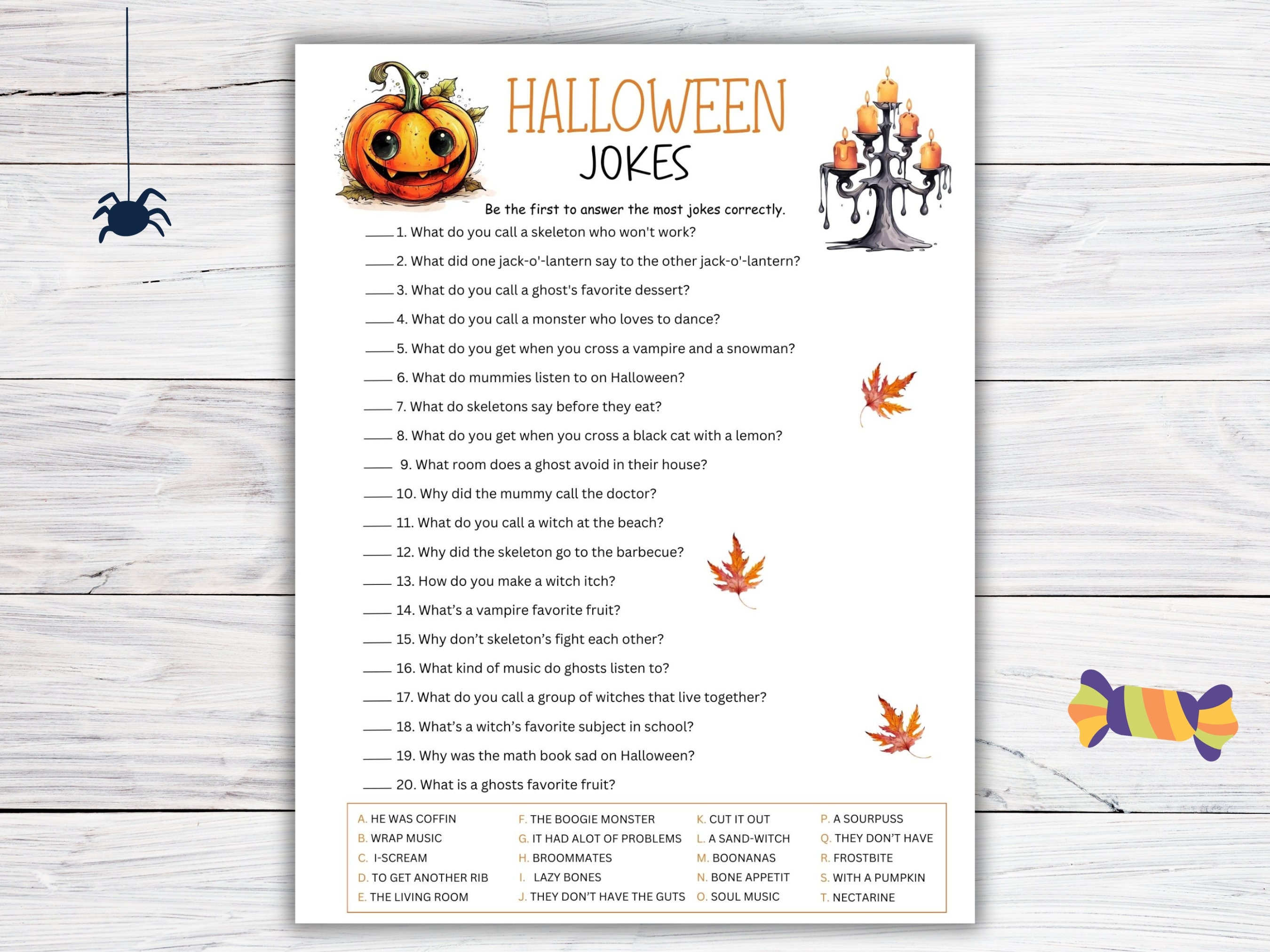 Halloween Jokes, Printable Halloween Games for Kids, Halloween Trivia ...