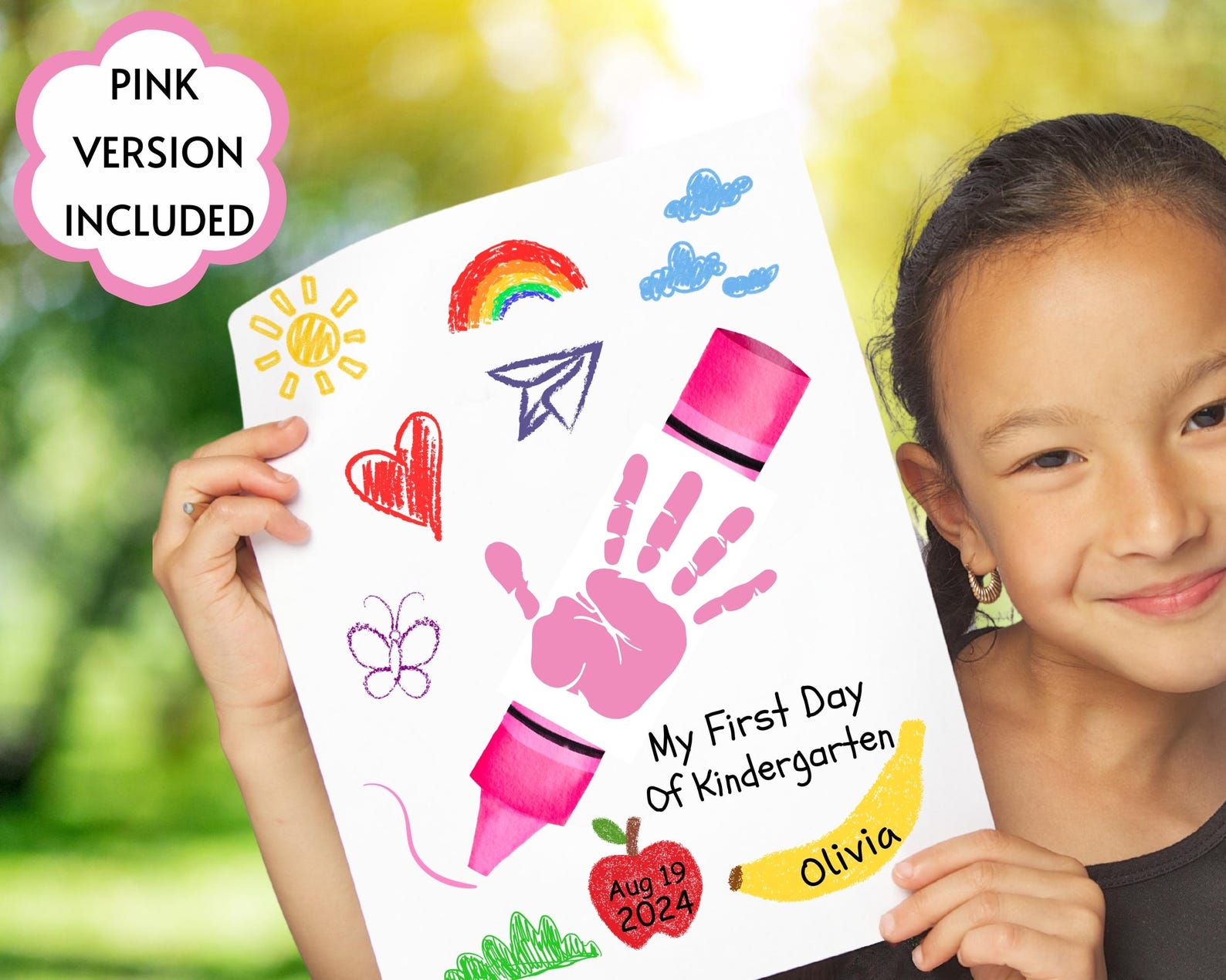 First Day of School Handprint Art Bundle, Back to School Printable ...