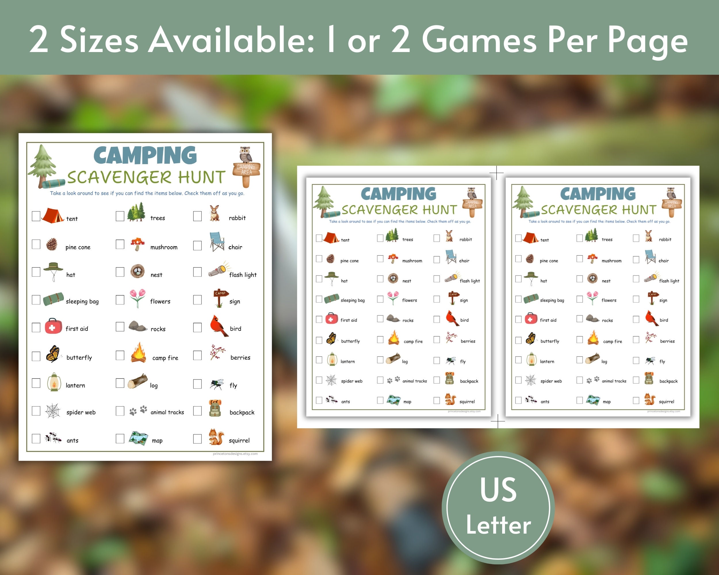 Camping Scavenger Hunt, Outdoor Treasure Hunt, Nature Scavenger Hunt ...