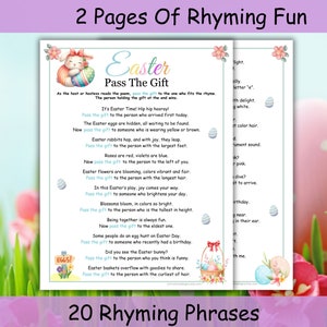 Easter Game, Pass the Gift Game, Easter Party Games, Printable Easter ...