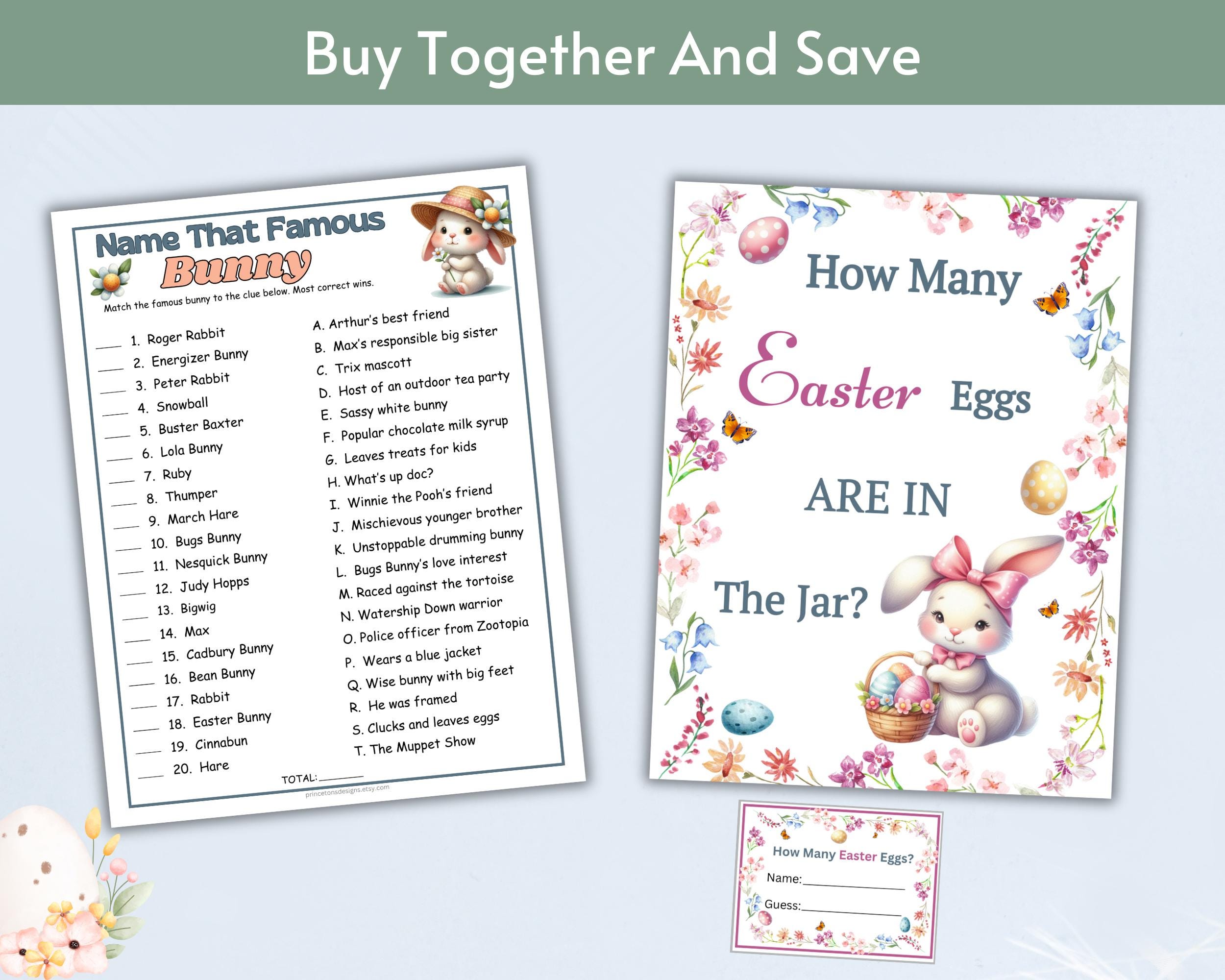 Easter Trivia Name That Bunny Game, Printable Easter Activity, Easter ...