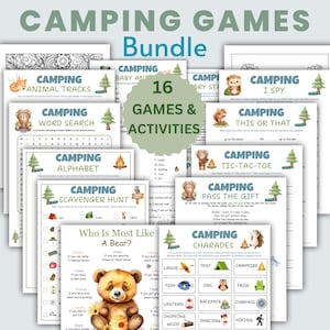 Camping Games, Camping Activity Printable, Camping Theme Party, Pass ...