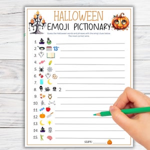 Halloween Emoji Pictionary Game, Halloween Quiz, Fun Halloween Games ...