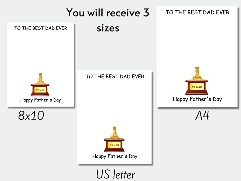 Father's Day Handprint Craft Printable Trophy Fathers Day - Etsy