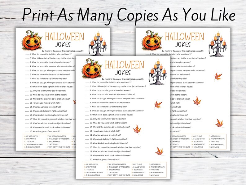 Halloween Jokes, Printable Halloween Games for Kids, Halloween Trivia ...