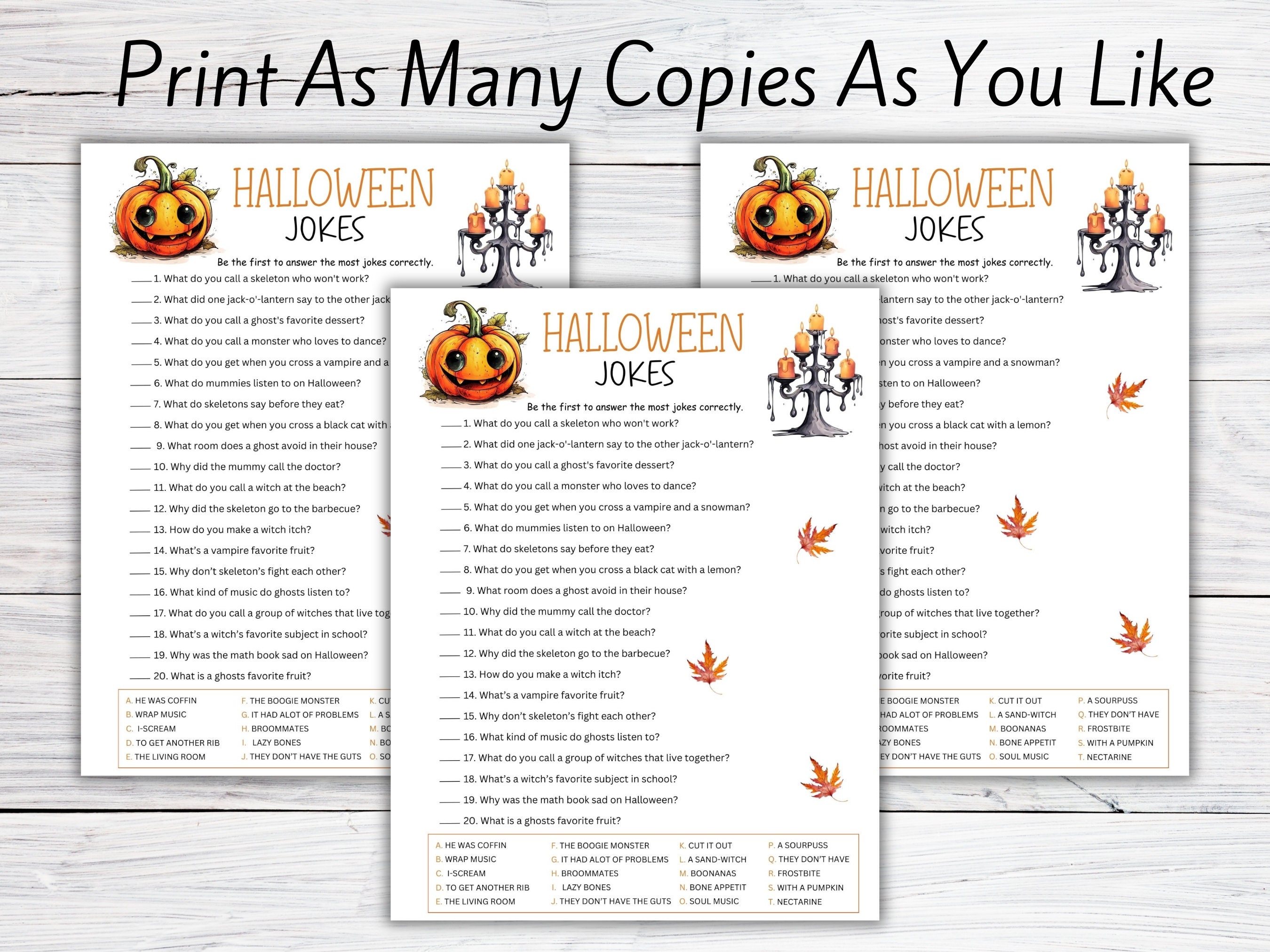 Halloween Jokes, Printable Halloween Games for Kids, Halloween Trivia ...