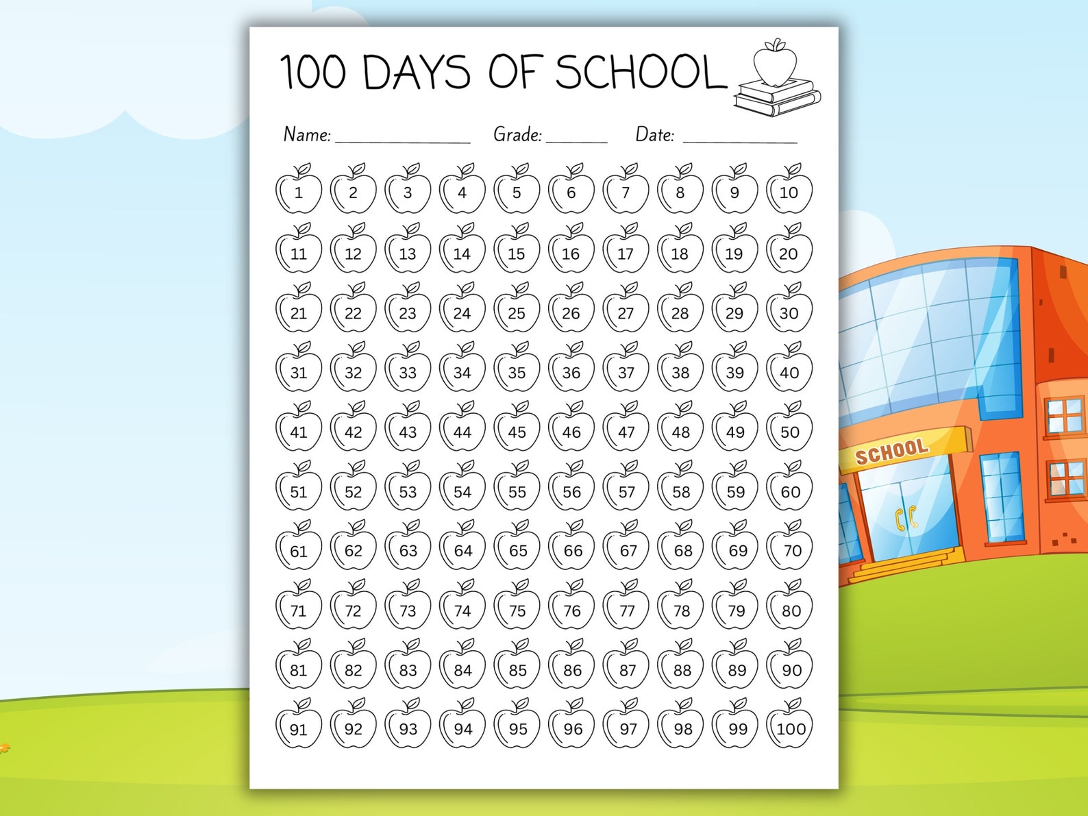 100 Days of School Printable Tracker, 100th Day of School Countdown ...