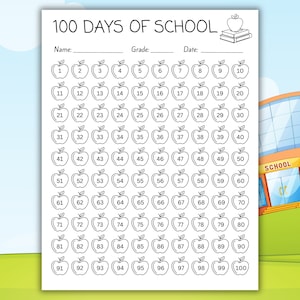 100 Days of School Printable Tracker, 100th Day of School Countdown ...