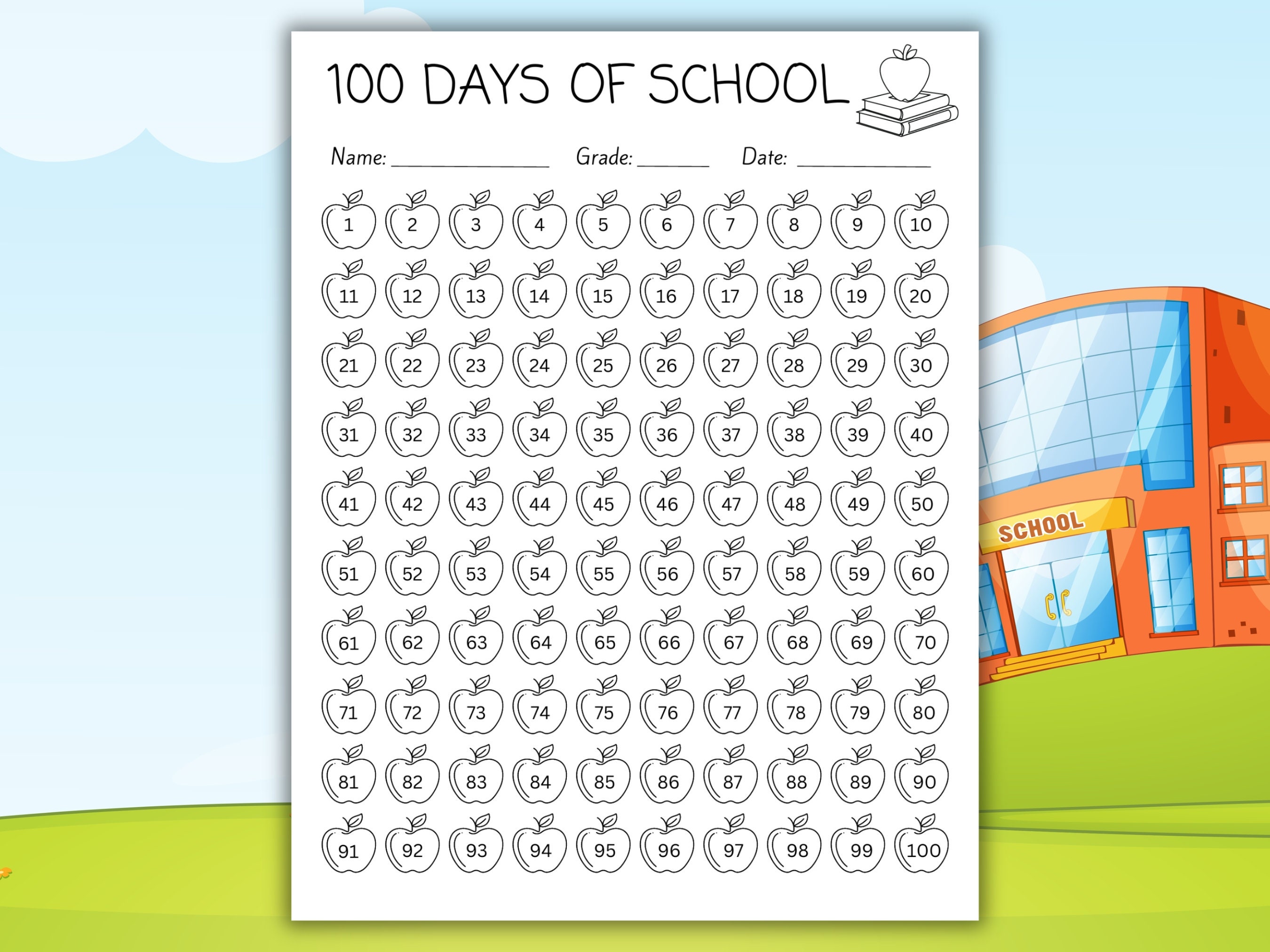 100 Days of School Printable Tracker, 100th Day of School Countdown ...