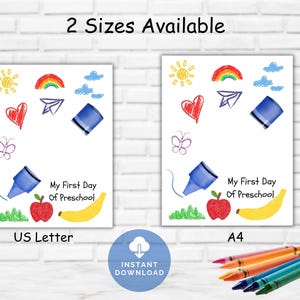 First Day of School Handprint Art Bundle, Back to School Printable ...