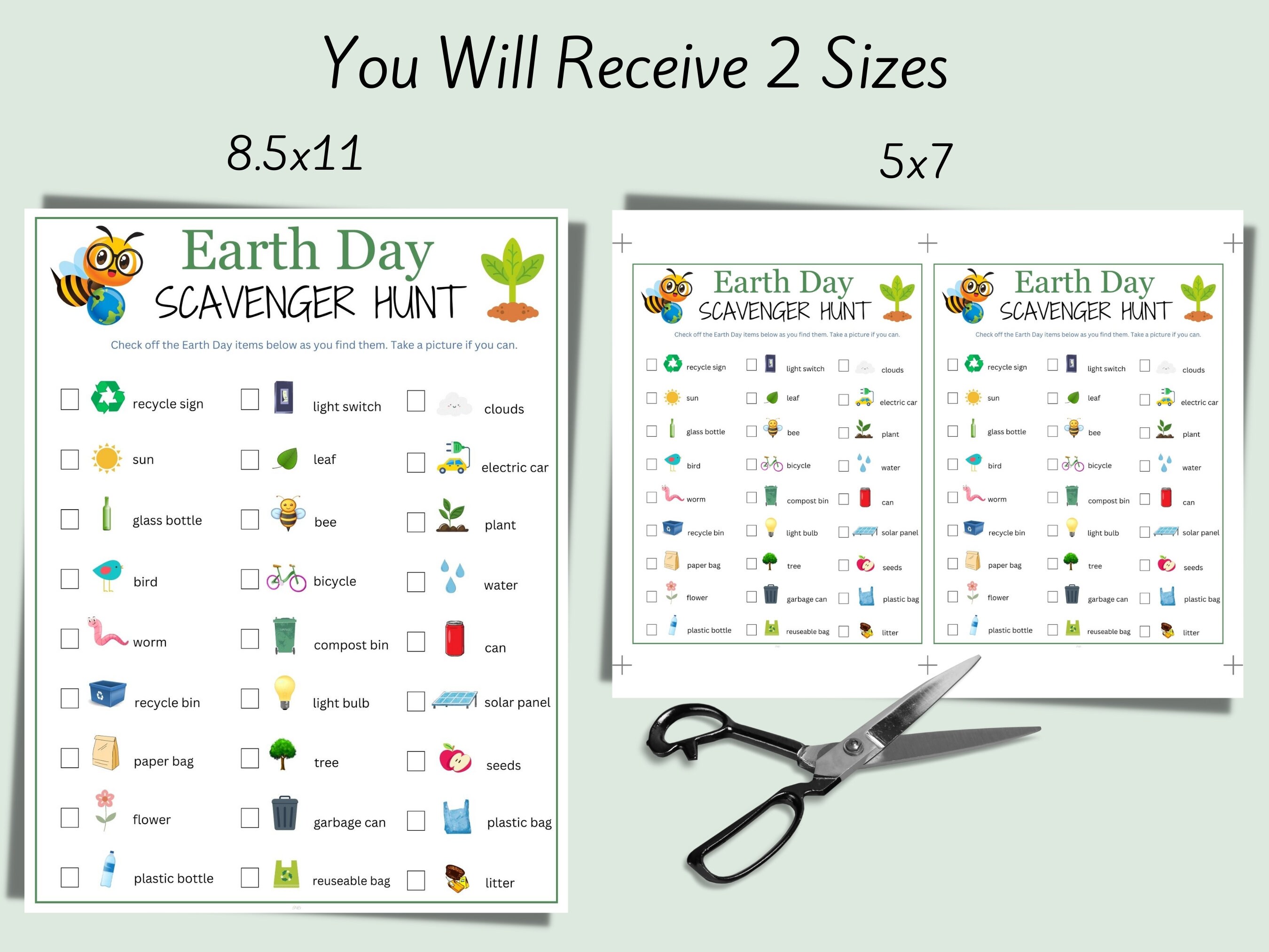Earth Day Scavenger Hunt Earth Day Printable Activities - Etsy