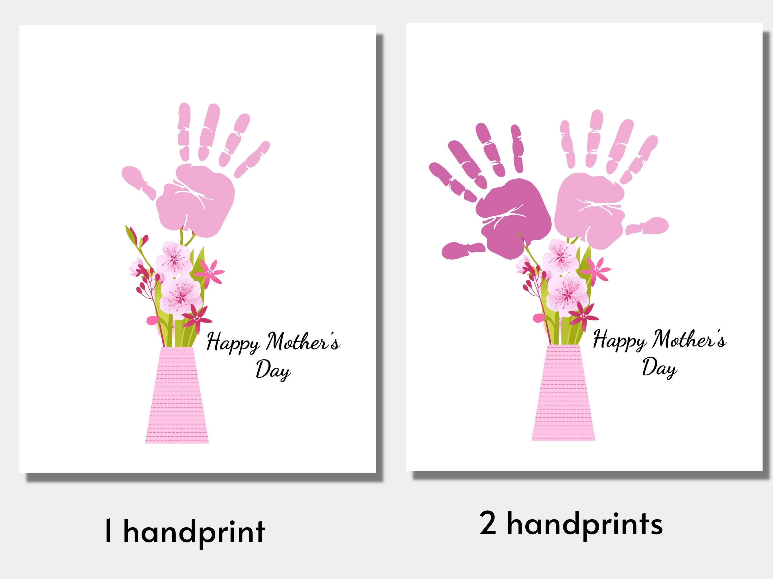 Mothers Day Handprint Art Printable Gift for Mom Mommy Grandma Aunt ...