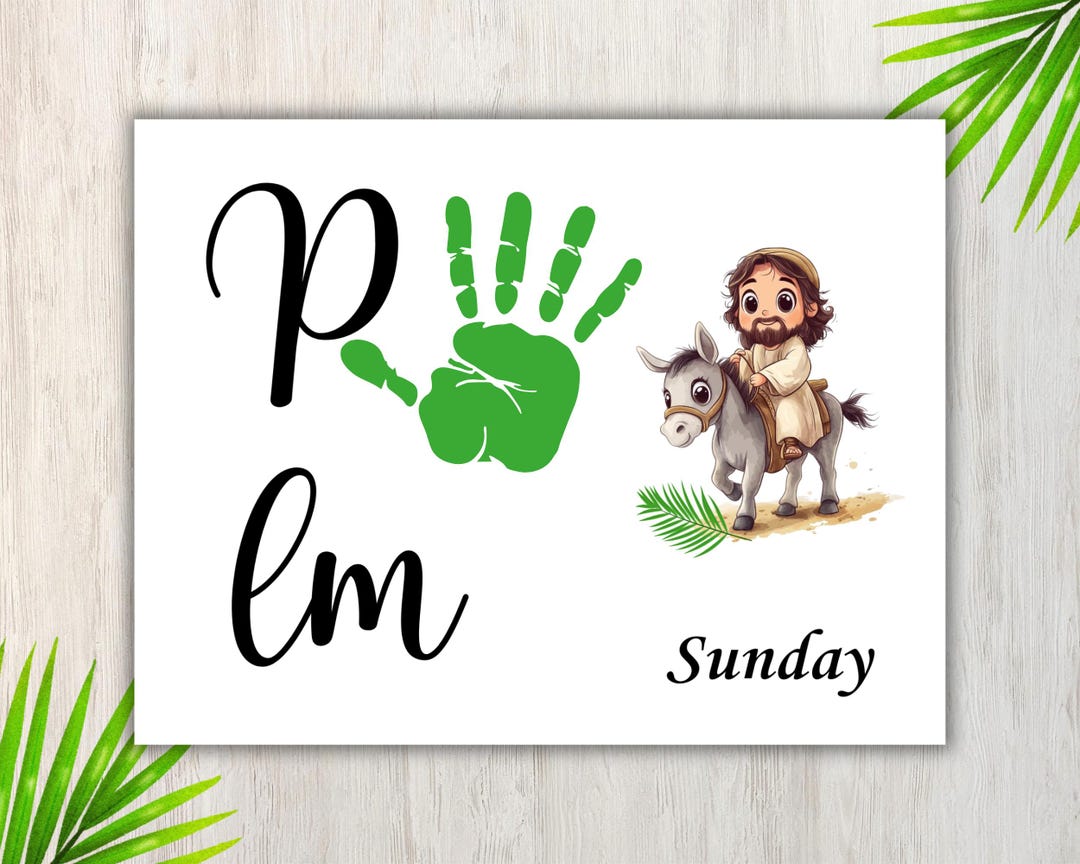Easter Story Craft, Palm Sunday Handprint, Holy Week Activity, Easter ...