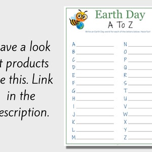 Earth Day Word List Game, Earth Day Printable Games, Earth Day Party ...