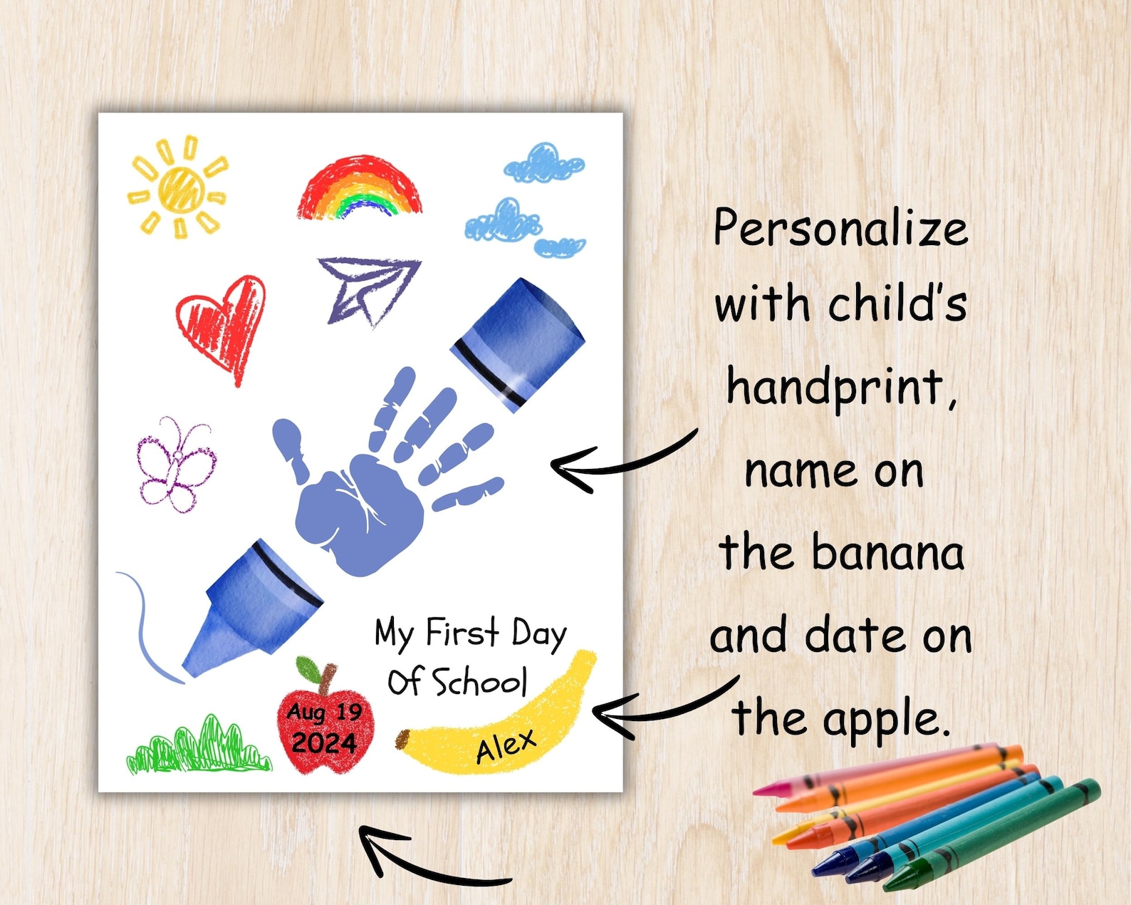 First Day of School Handprint Craft, Back to School Printable Handprint ...