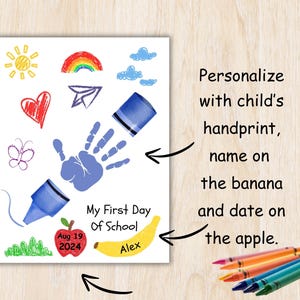First Day of School Handprint Craft, Back to School Printable Handprint ...