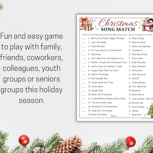 Christmas Song Trivia Game, Printable Christmas Party Game, Holiday ...