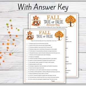 Fall Trivia Game, Printable Fall Trivia Games, Printable Autumn Games ...