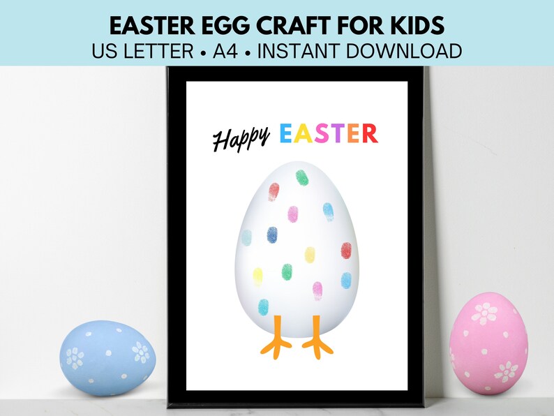 Easter Egg Craft for Kids Printable Easter Handprint Art - Etsy