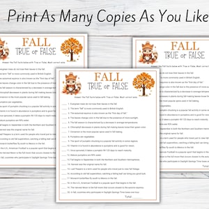 Fall Trivia Game, Printable Fall Trivia Games, Printable Autumn Games ...